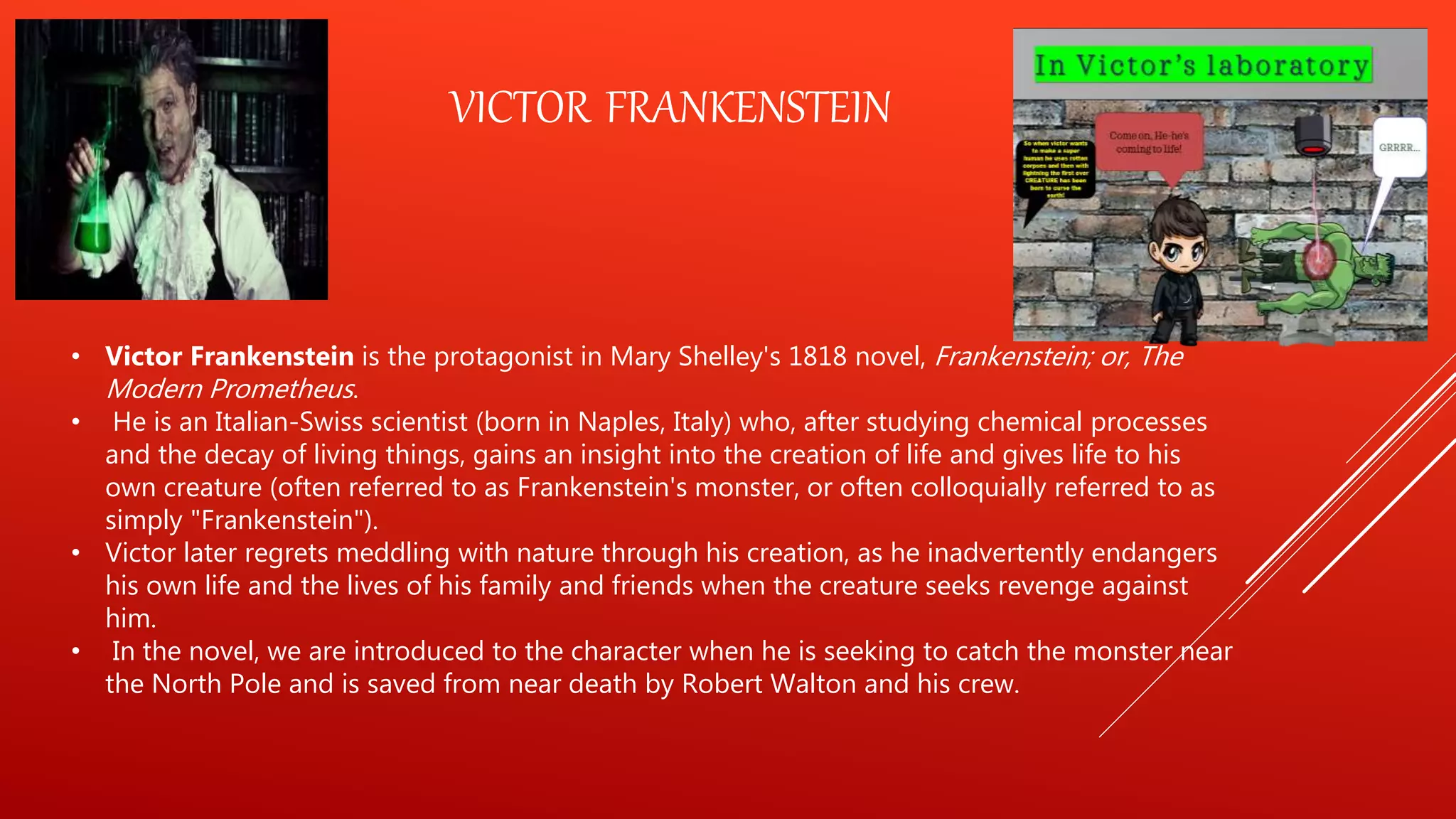 The Relationship Between Victor Frankenstein And Monster | PPTX