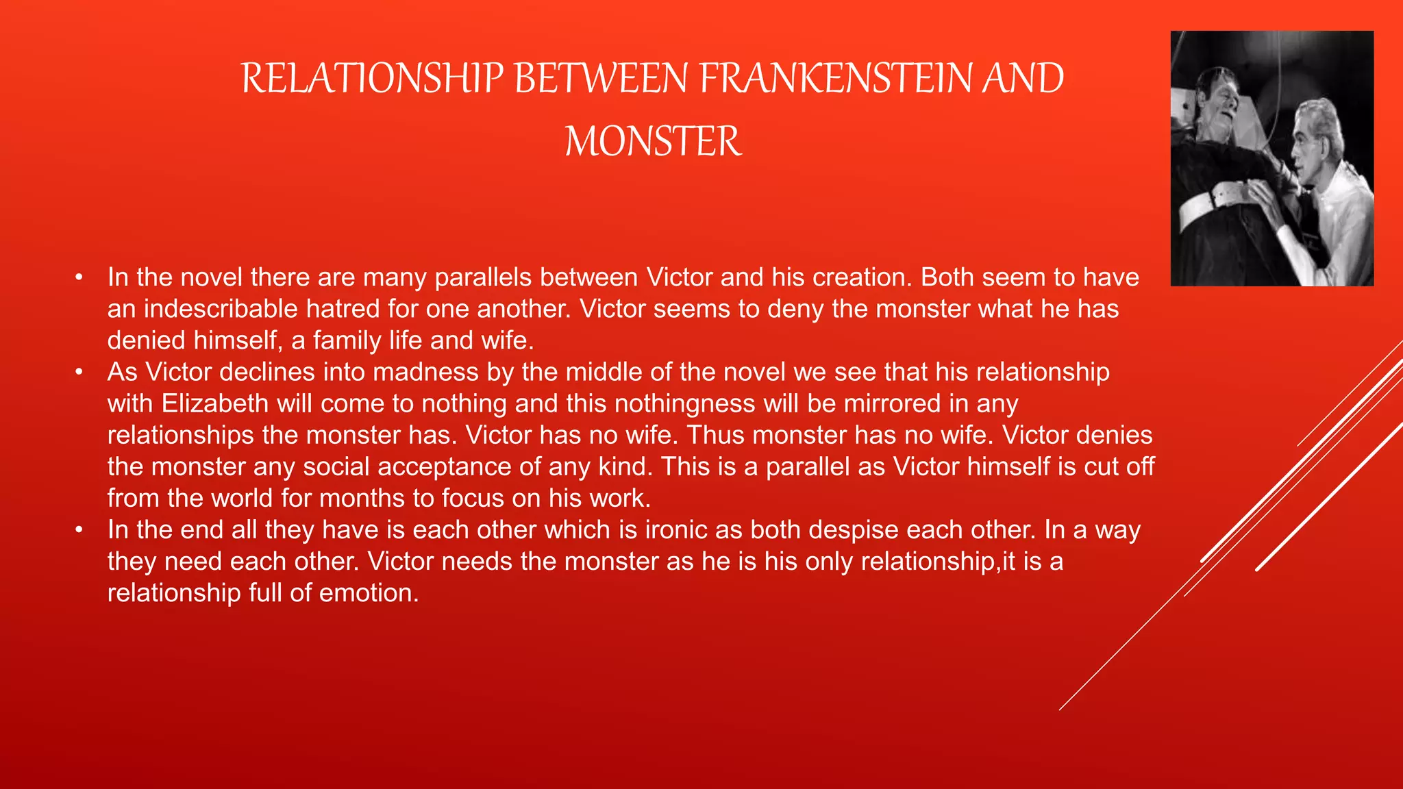 The Relationship Between Victor Frankenstein And Monster | PPTX