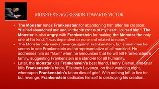 The Relationship Between Victor Frankenstein And Monster | PPTX
