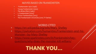 The Relationship Between Victor Frankenstein And Monster | PPTX