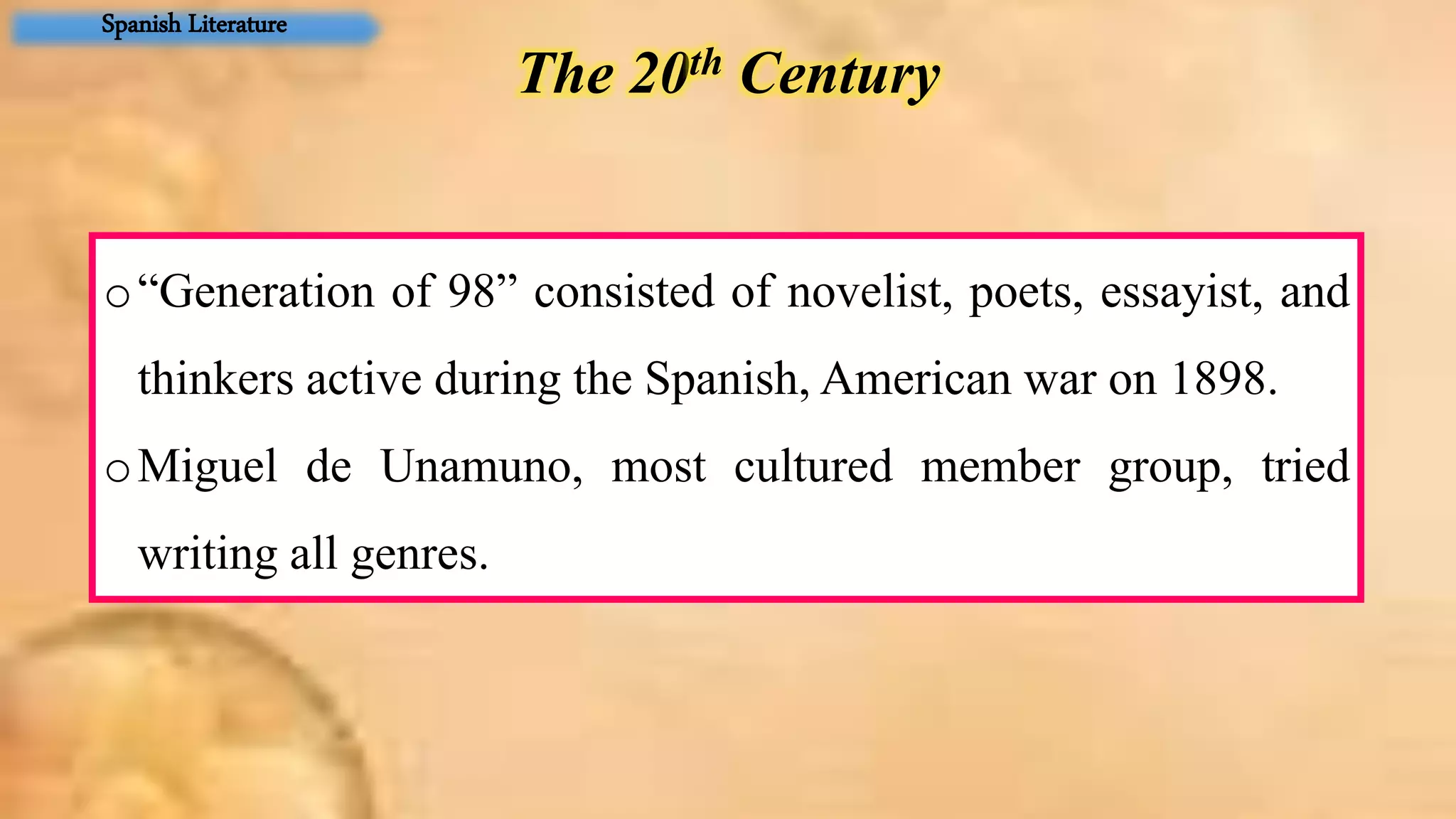 Literature of Spain | PPTX