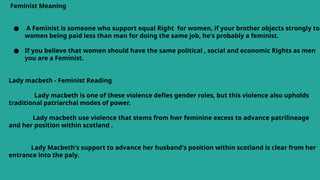 Lady macbeth - Feminist Reading,Macbeth | PPTX
