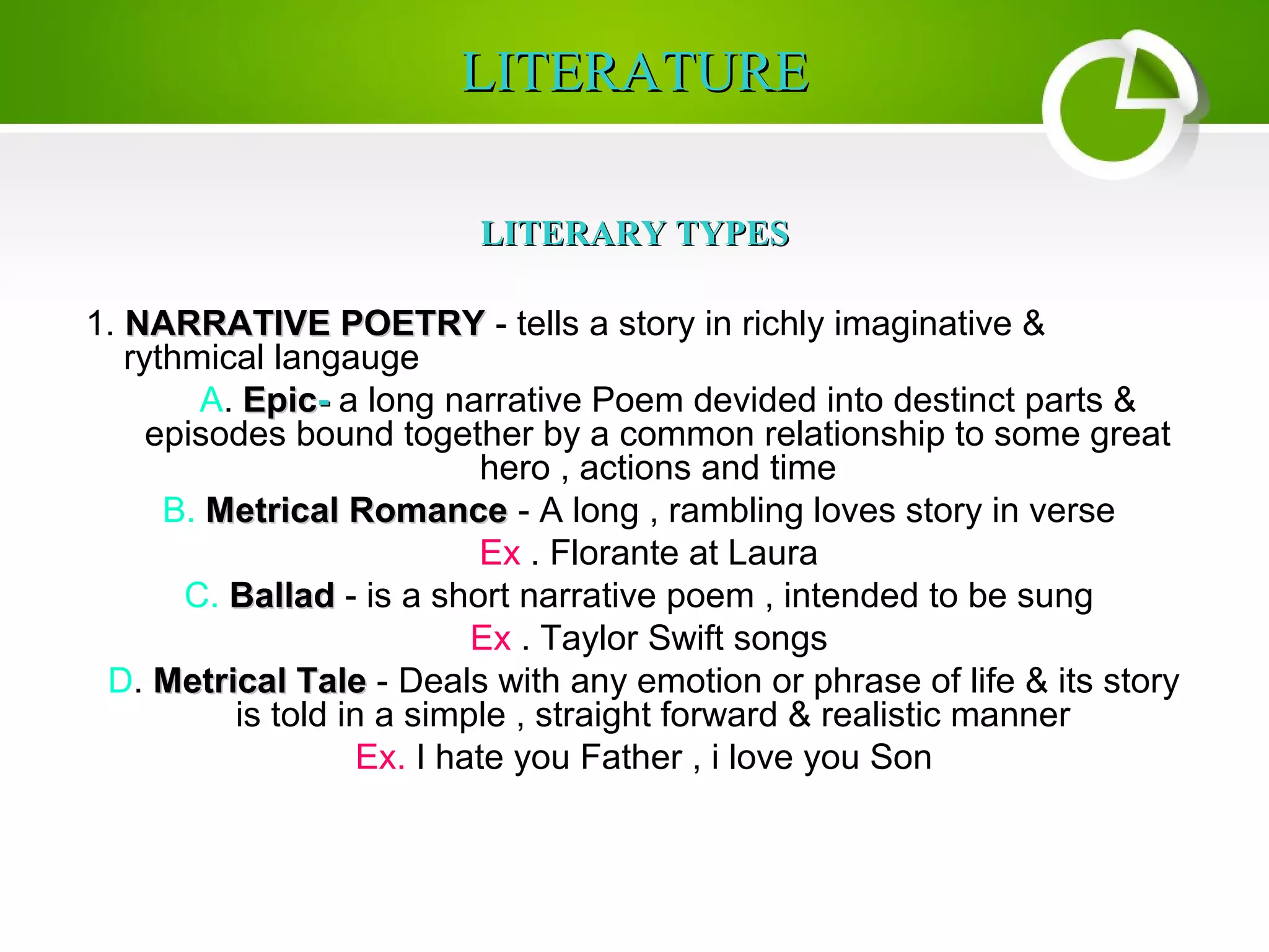 Literature And Its type | PPT