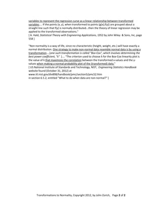 Transformation To Normality, References | PDF