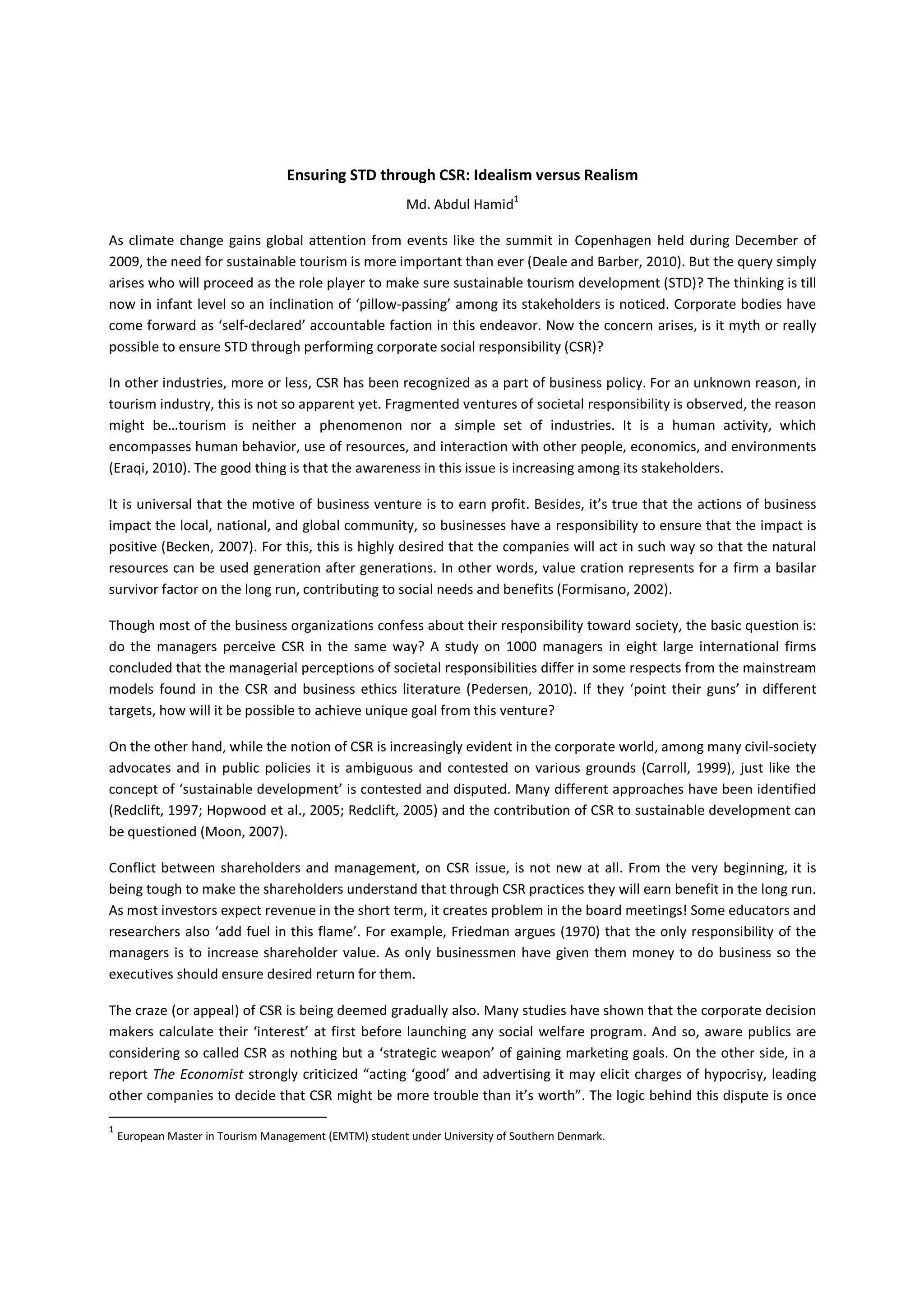 A Literature Review on CSR | PDF