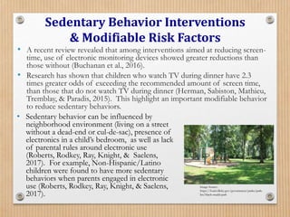 NURS 708 Literature review on Sedentary Children | PPT