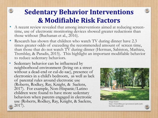 NURS 708 Literature review on Sedentary Children | PPT