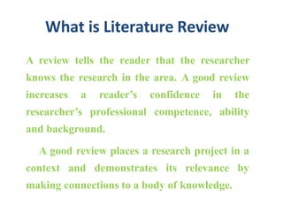 Review Of Literature In Research