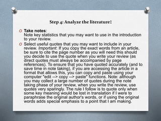 Literature review | PPT