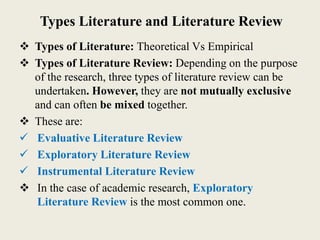 A Brief Overview Of Three Types Of Literature Review – RXDLB