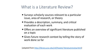 How to make a literature review of papers | PPTX