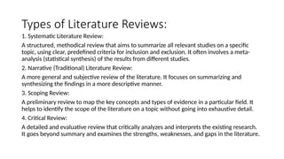 Literature Review SCIENTIFIC STUDIES PPT | PPTX