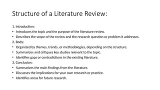 Literature Review SCIENTIFIC STUDIES PPT | PPTX