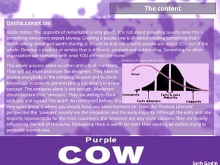 Literature Review - Seth Godin - Purple Cow | PPTX | Advertising ...