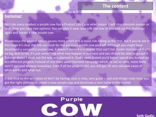 Literature Review - Seth Godin - Purple Cow | PPTX | Advertising ...