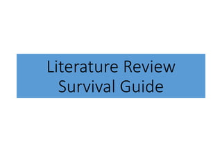 Literature Review How-To Guide | PPTX