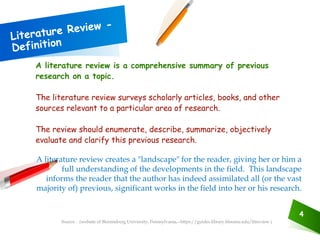 Literature Review in Research Methodology | PPTX