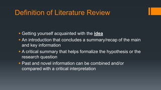 Literature review | PPT