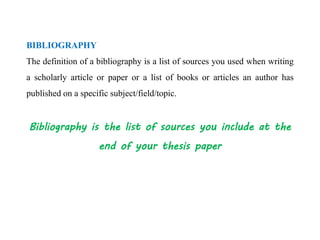 Literature Review and Bibliography | PPT