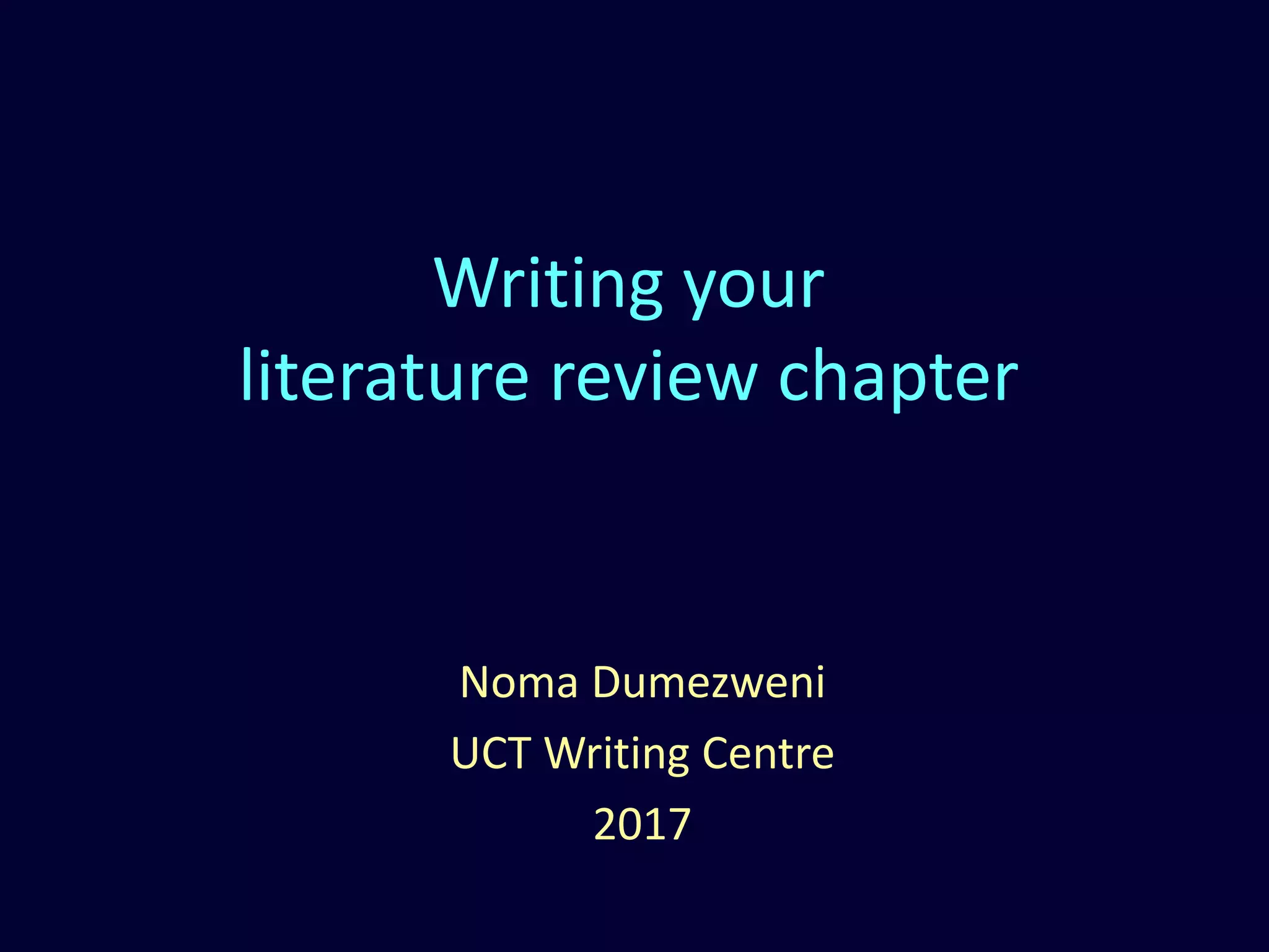 Literature review chapter | PPTX