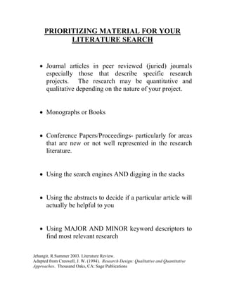 Literature review guide | PDF