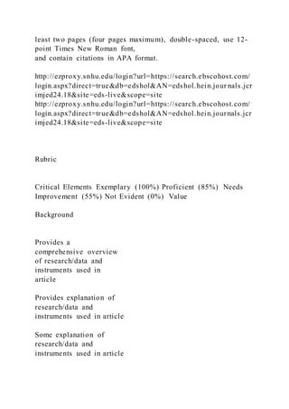 Literature review guidelines and rubric overview | DOCX