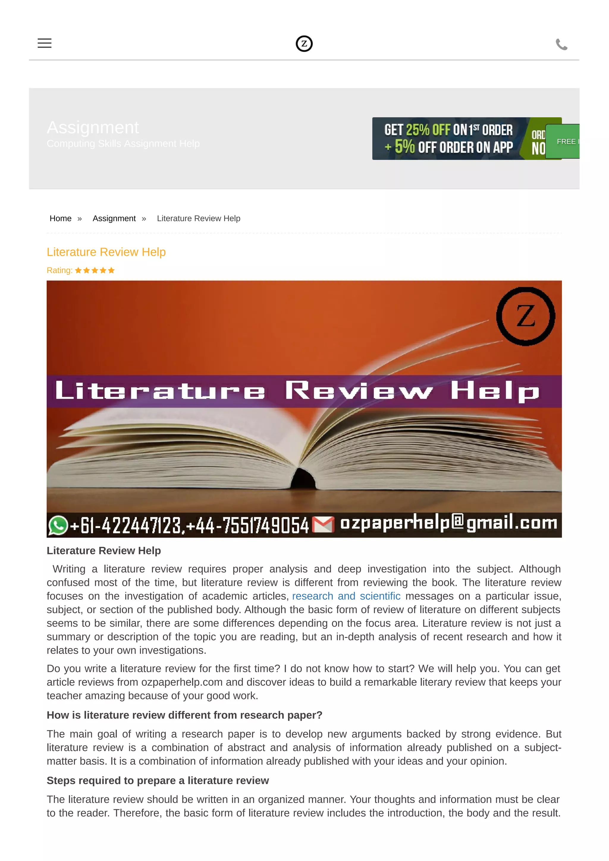 Literature review help | PDF