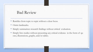 Literature Review in Academic Writing, P | PPT