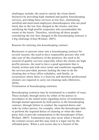Literature ReviewIntroductionA housekeeping contract is a .docx