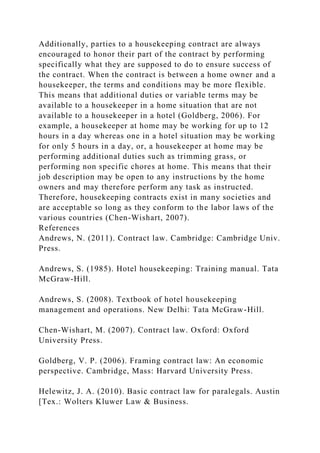Literature ReviewIntroductionA housekeeping contract is a .docx