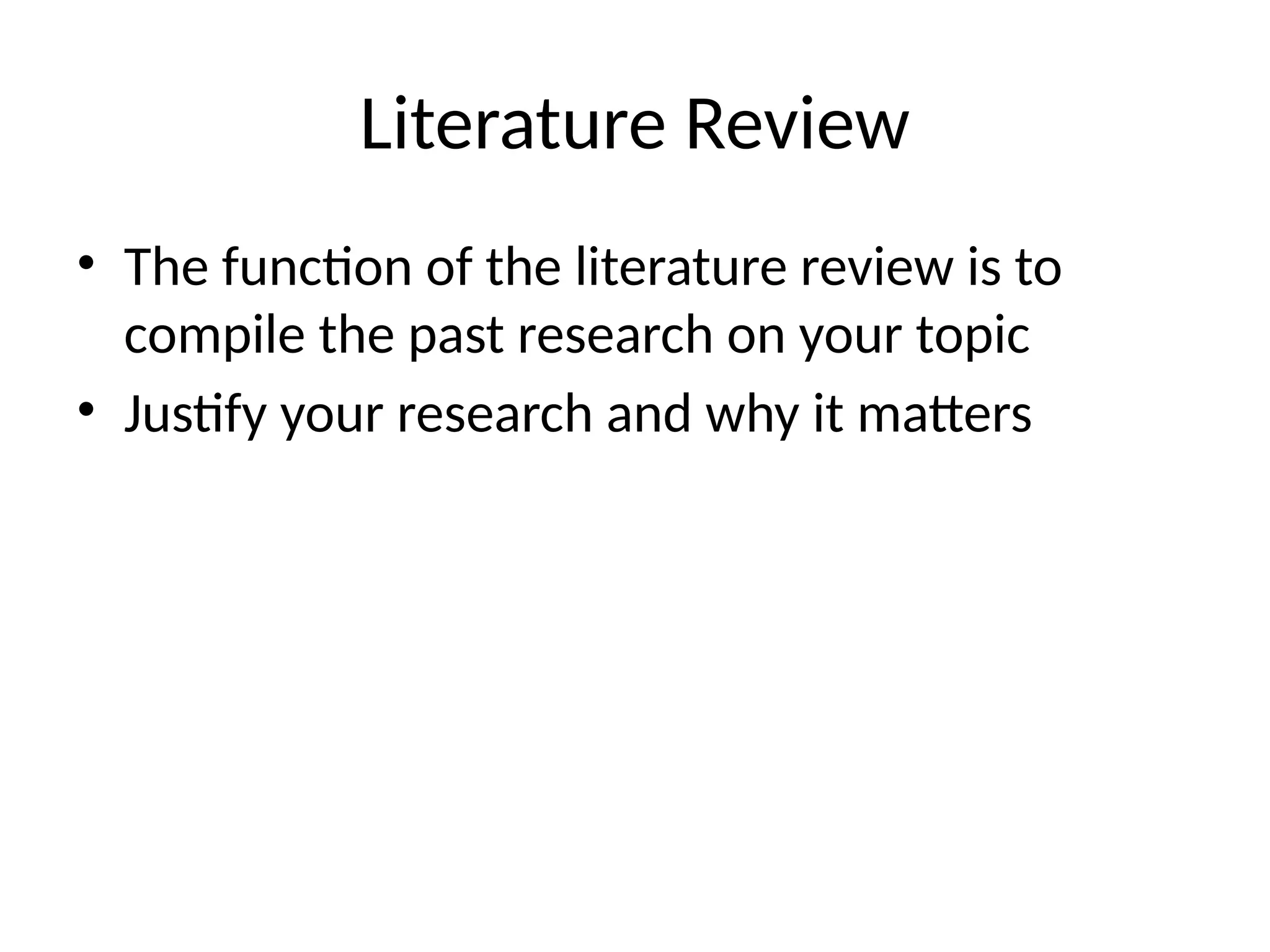 Literature Review research methodology . | PPTX