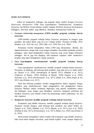 Faktor- faktor yang mempengaruhi Kinerja Karyawan & Kepuasan Pelanggan ...