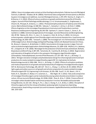 Literature review of chlorella vulgaris | DOCX