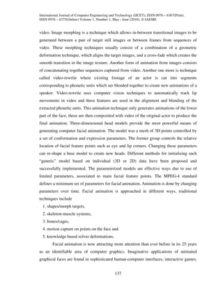 Literature review of facial modeling and animation techniques | PDF