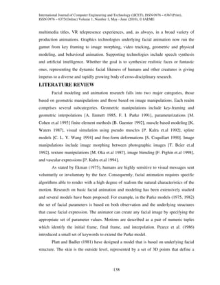 Literature review of facial modeling and animation techniques | PDF