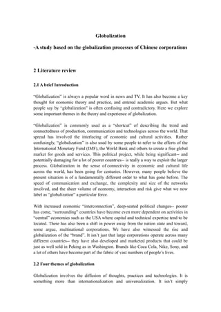 Literature Review Of Globalization Yanxing Doc | DOC