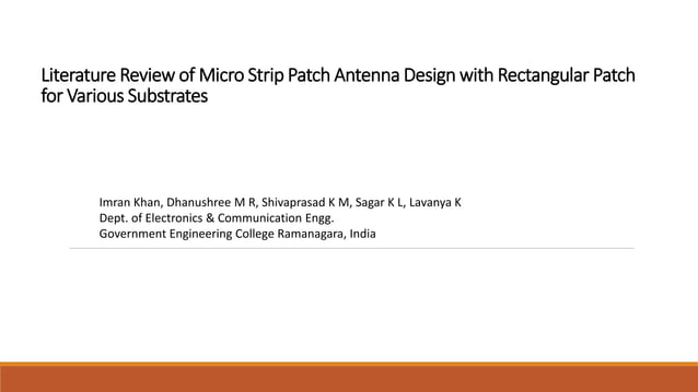 Literature Review of Microstrip Patch Antenna Design with Rectangular ...