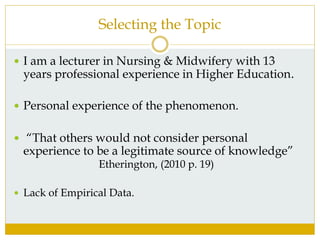 Literature review on academic identity | PPT