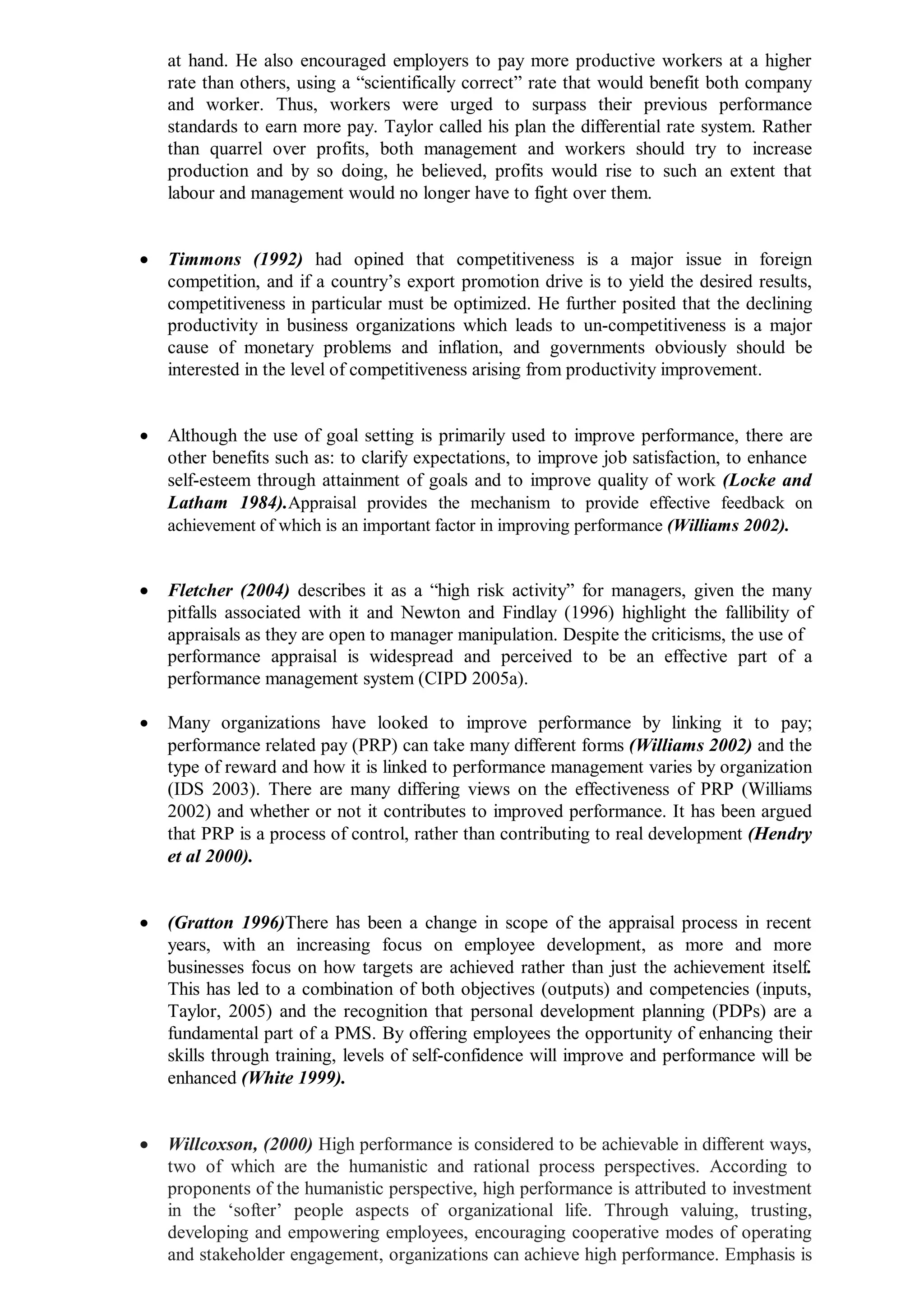 Literature Review on Performance Management System | PDF