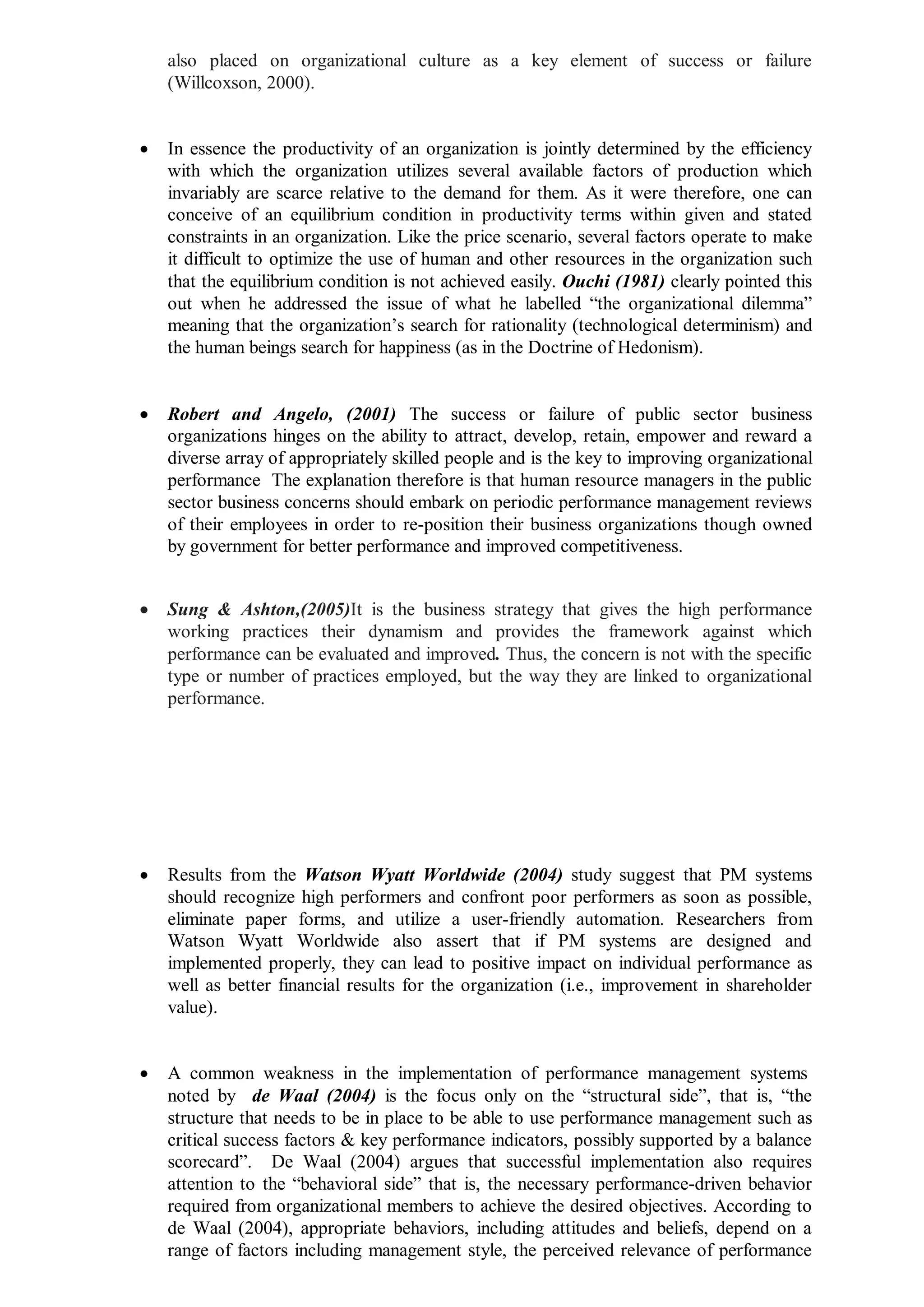 Literature Review on Performance Management System | PDF