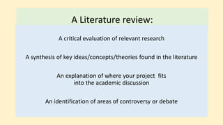 Literature review overview | PPTX