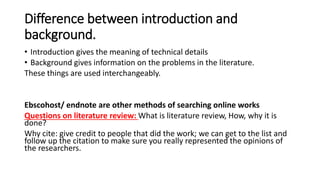 Literature review (presentation) | PPTX