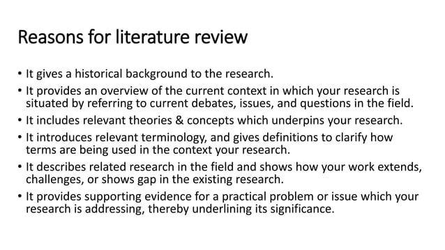 Literature review (presentation) | PPTX