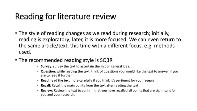 Literature review (presentation) | PPTX