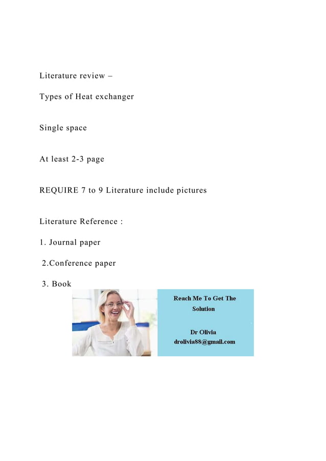 Literature review – Types of Heat exchanger Single spa.docx