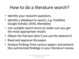 Literature search | PPTX
