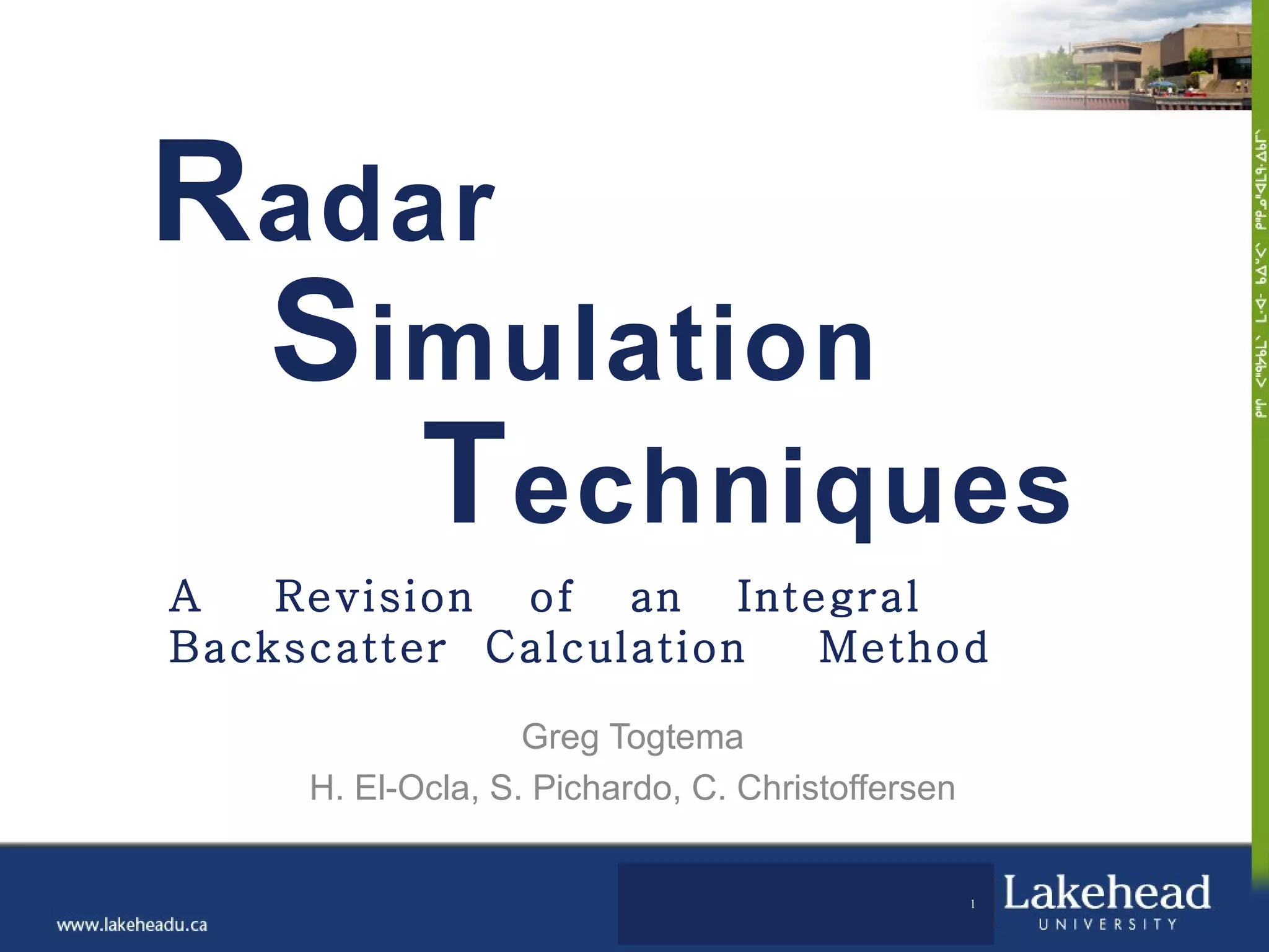 Presentation for Advanced Detection and Remote Sensing: Radar Systems | PPT