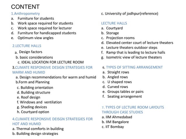 Literature Study on Lecture halls and Libraries | PDF