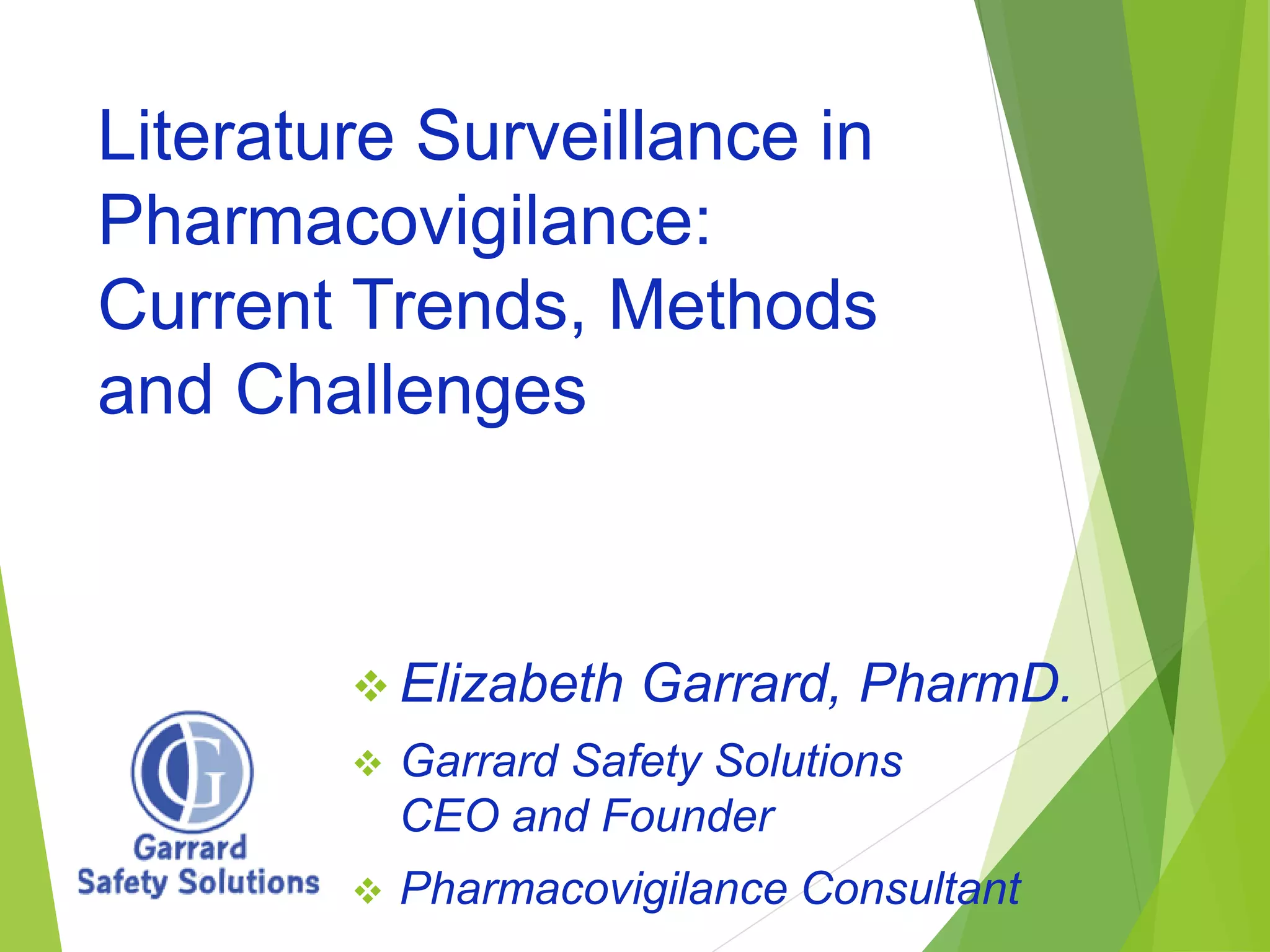 Literature surveillance in pharmacovigilance | PDF