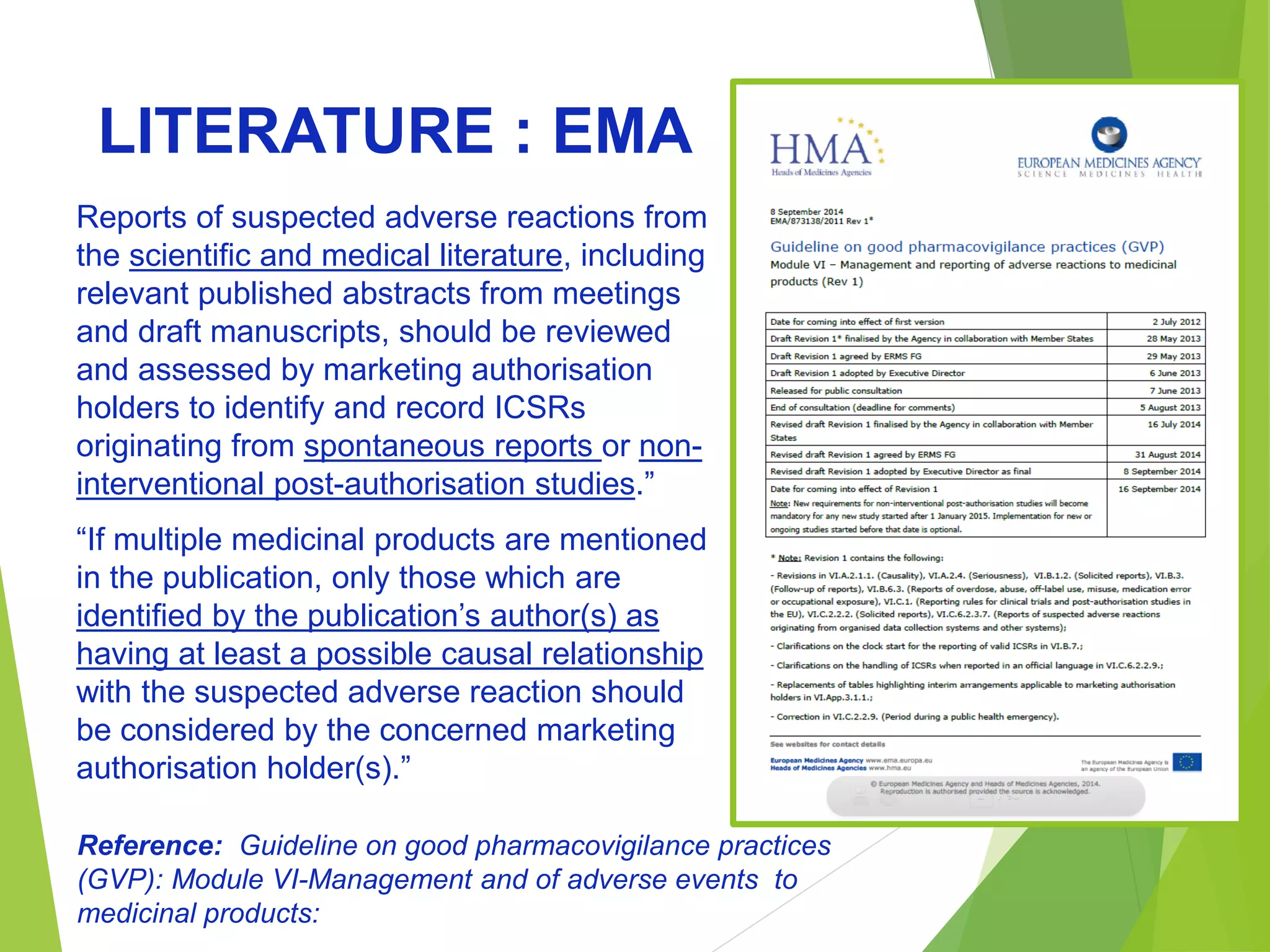 Literature surveillance in pharmacovigilance | PDF